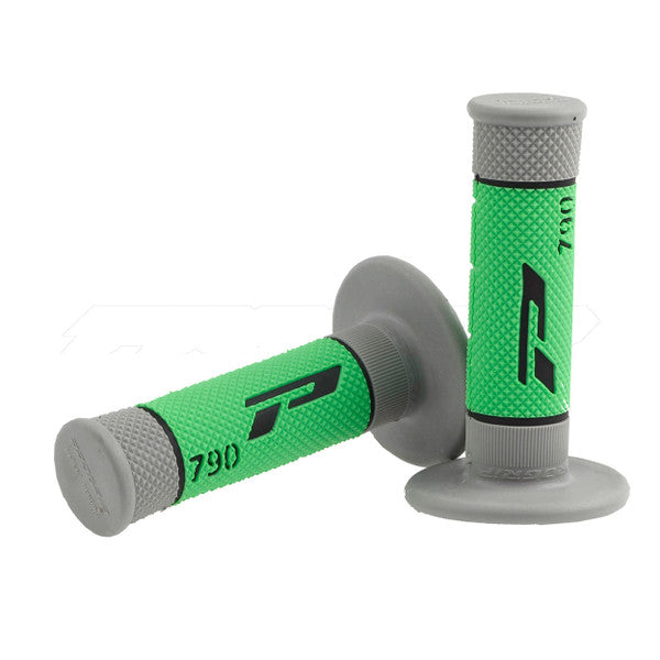Pro Grip 790 Triple Density Reverse Waffle MX Grips Grey/Green