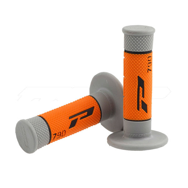 Pro Grip 790 Triple Density Reverse Waffle MX Grips Grey/Orange
