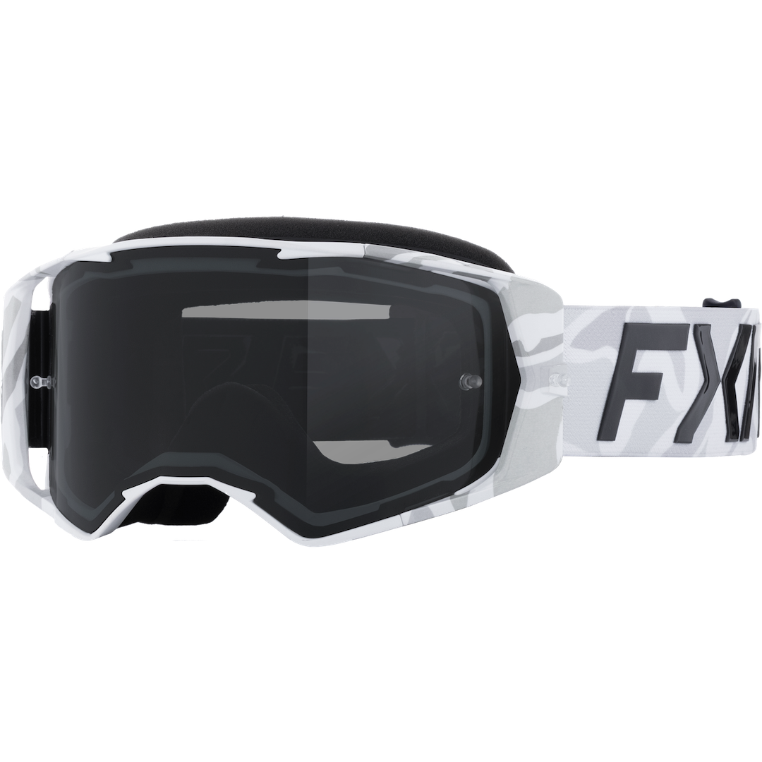 FXR Factory Ride MX Goggle 2026 White - Smoke Lens