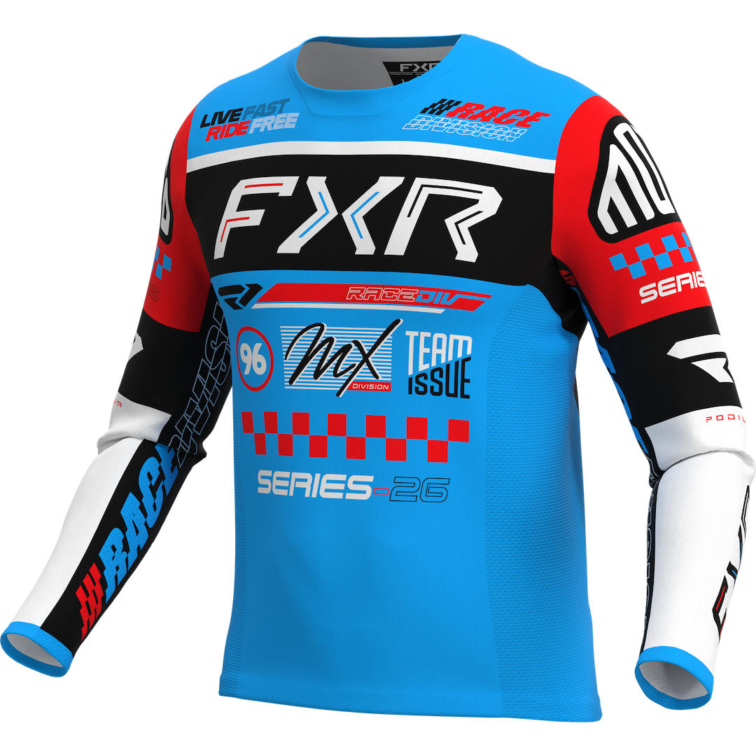FXR Podium Gladiator MX Jersey 2026.5 Cyan/Black/Red