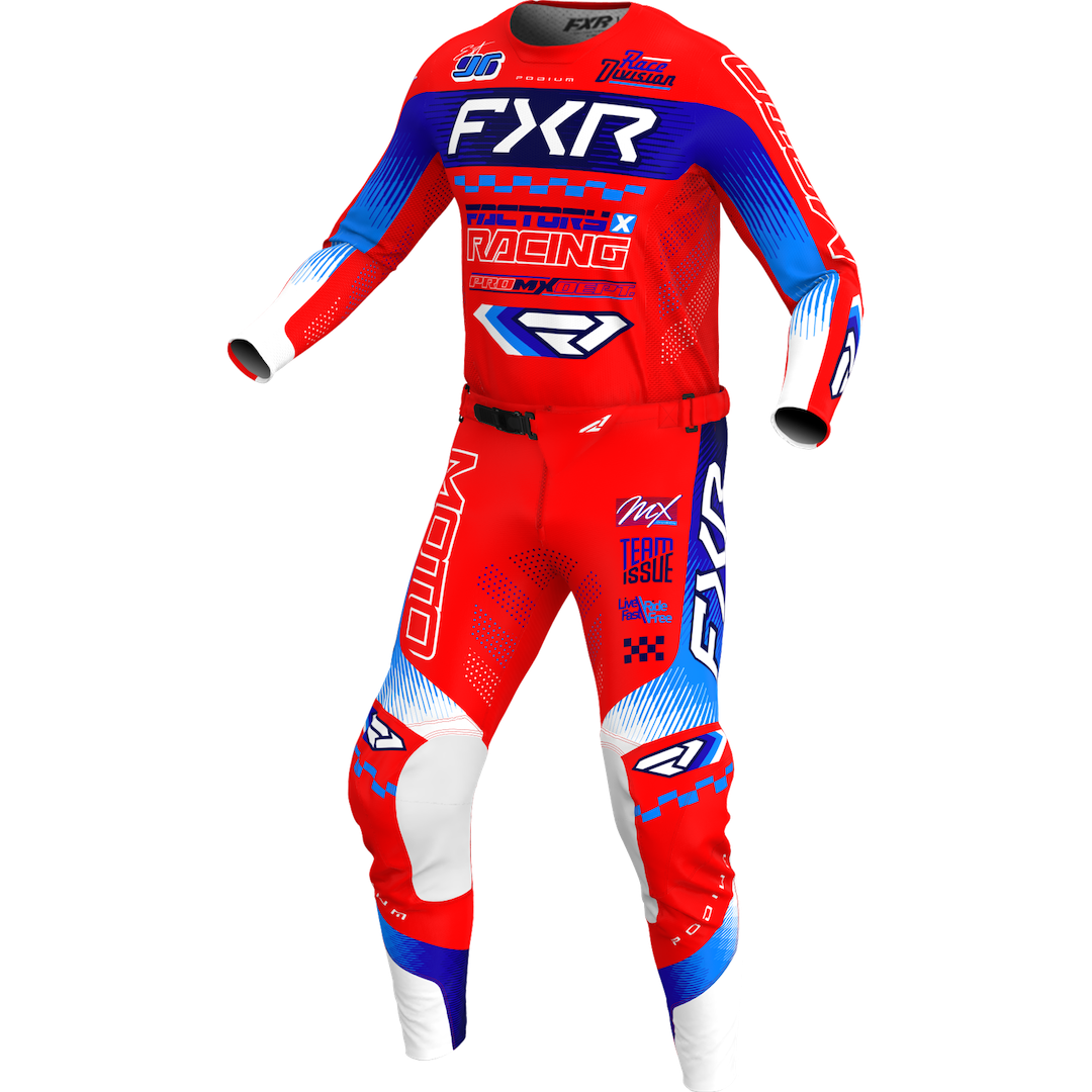 FXR Podium Gladiator 2026 MX Kit Combo Red/Blue/White