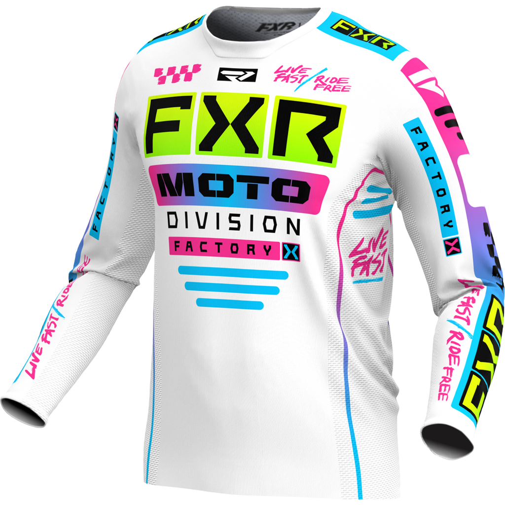 FXR Podium Gladiator MX Jersey 2024 White/Candy