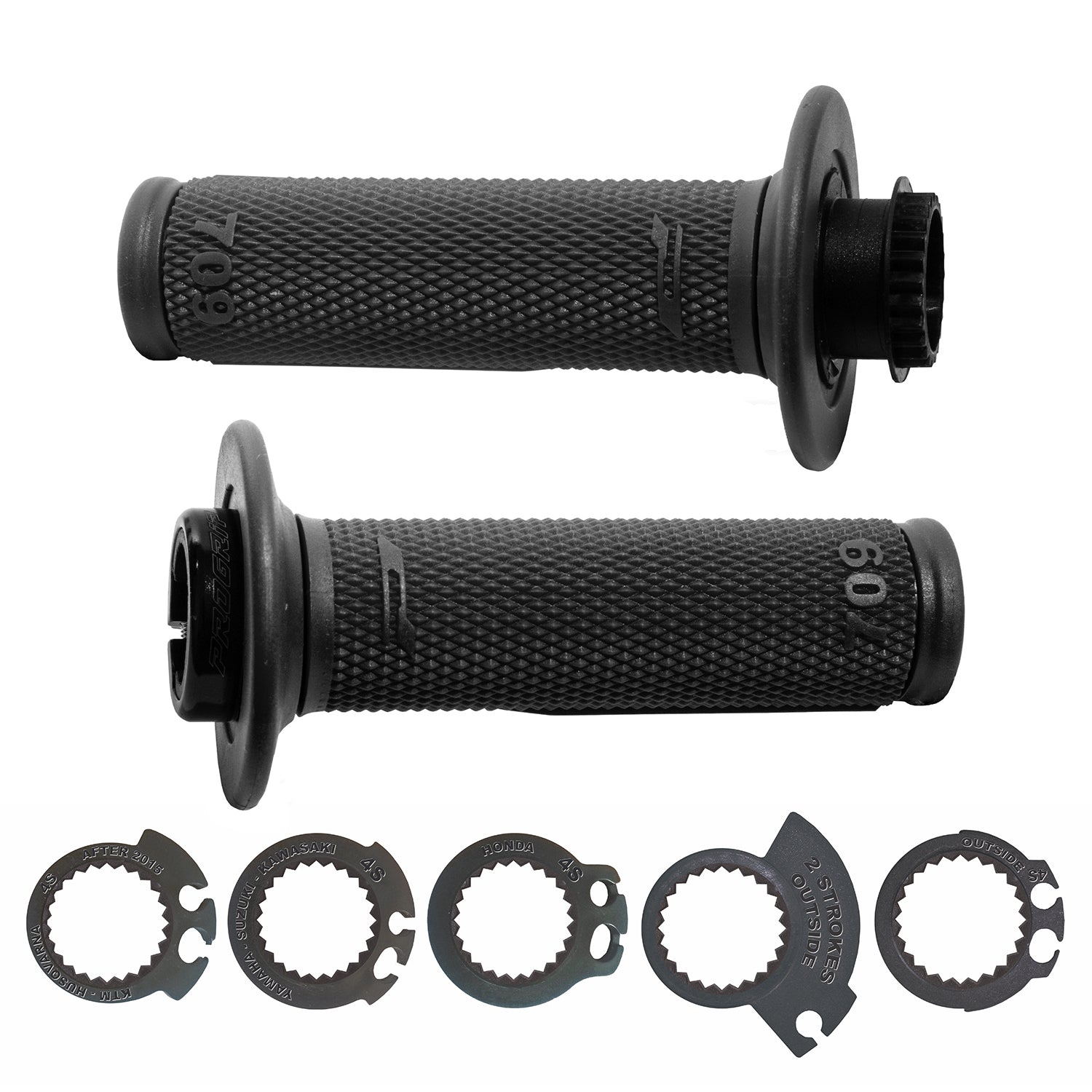 Pro Grip 709 Dual Density Full Diamond Lock On MX Grips Black/Black