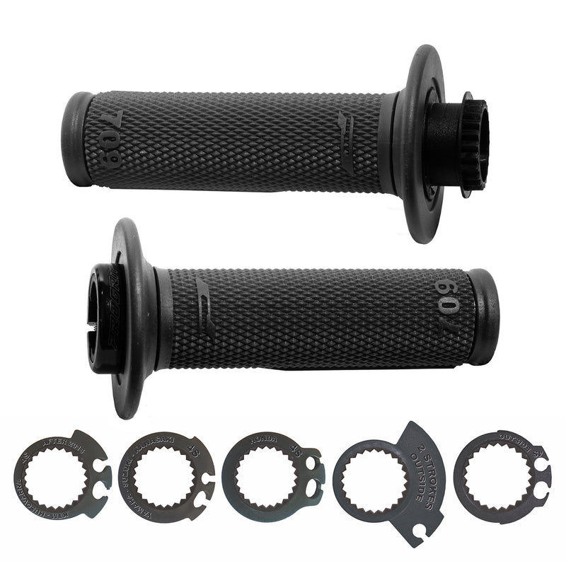 Pro Grip 709 Dual Density Full Diamond Lock On MX Grips Black/Black