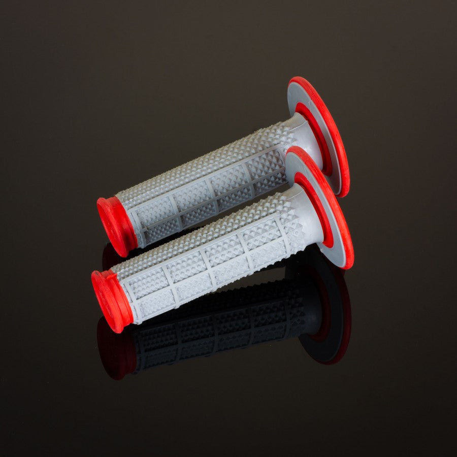 Renthal Grips MX Dual Compound Tapered Half Waffle Red